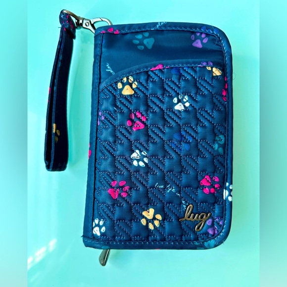 lug | Bags | Lug Blue Wallet For Dog Lovers 2 Zippers Compartment For ...